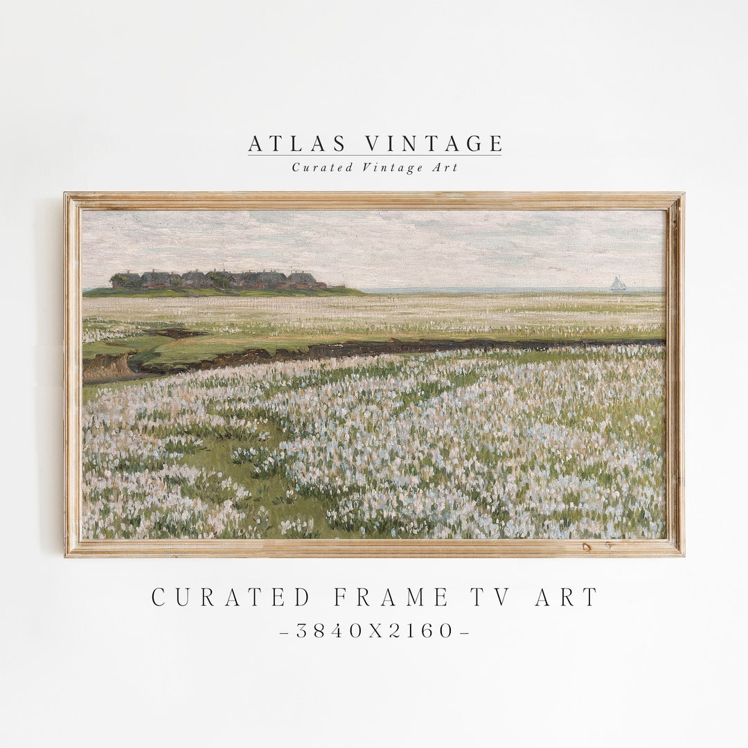 Vintage Spring Meadow Frame TV Art, Wildflower Field Landscape Samsung ...