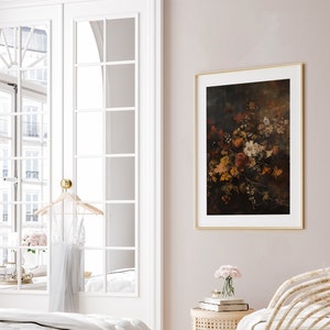 Vintage Fall Floral Print | Dark Autumn Flower Painting | Moody ...