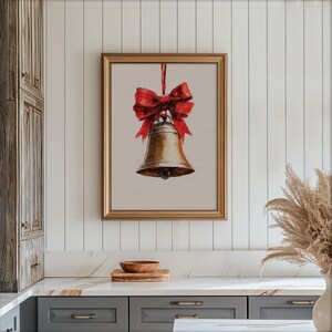 Vintage Christmas Bells Oil Painting Print, Antique Winter Decor ...