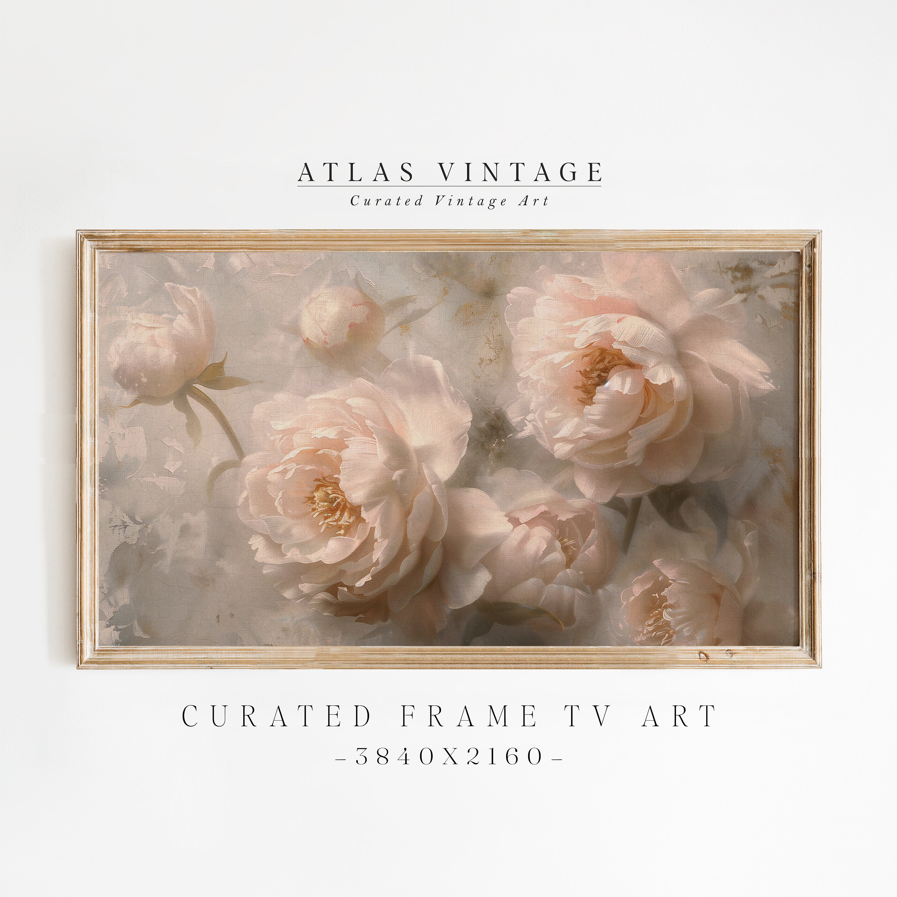 Vintage Peony Flower Frame Tv Art, Spring Floral Samsung Frame Tv ...