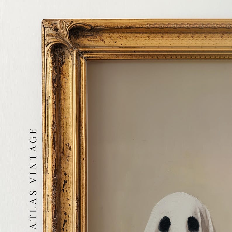 Funny Ghost Portrait Print: Spooky Halloween Wall Art (digital Download ...