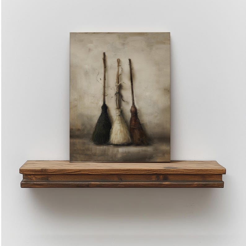 Vintage Witch Brooms Print, Gothic Halloween Decor (digital Download ...