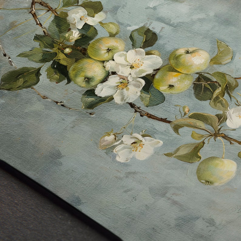 Vintage Apple Blossom Print, Rustic Farmhouse Wall Art (digital ...