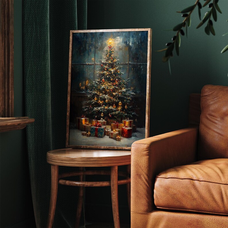 Vintage Christmas Tree Print, Cottagecore Holiday Decor (digital ...