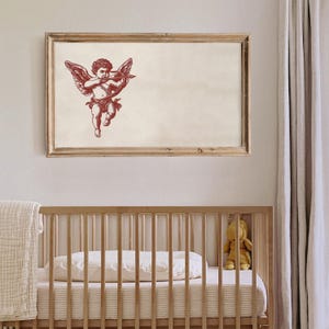 Vintage Valentines Day Samsung Frame Tv Art, Rustic Cupid Sketch Frame ...