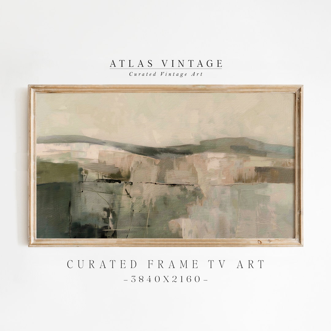 Checkered Abstract Landscape Frame Tv Art, Neutral Minimalist Samsung ...