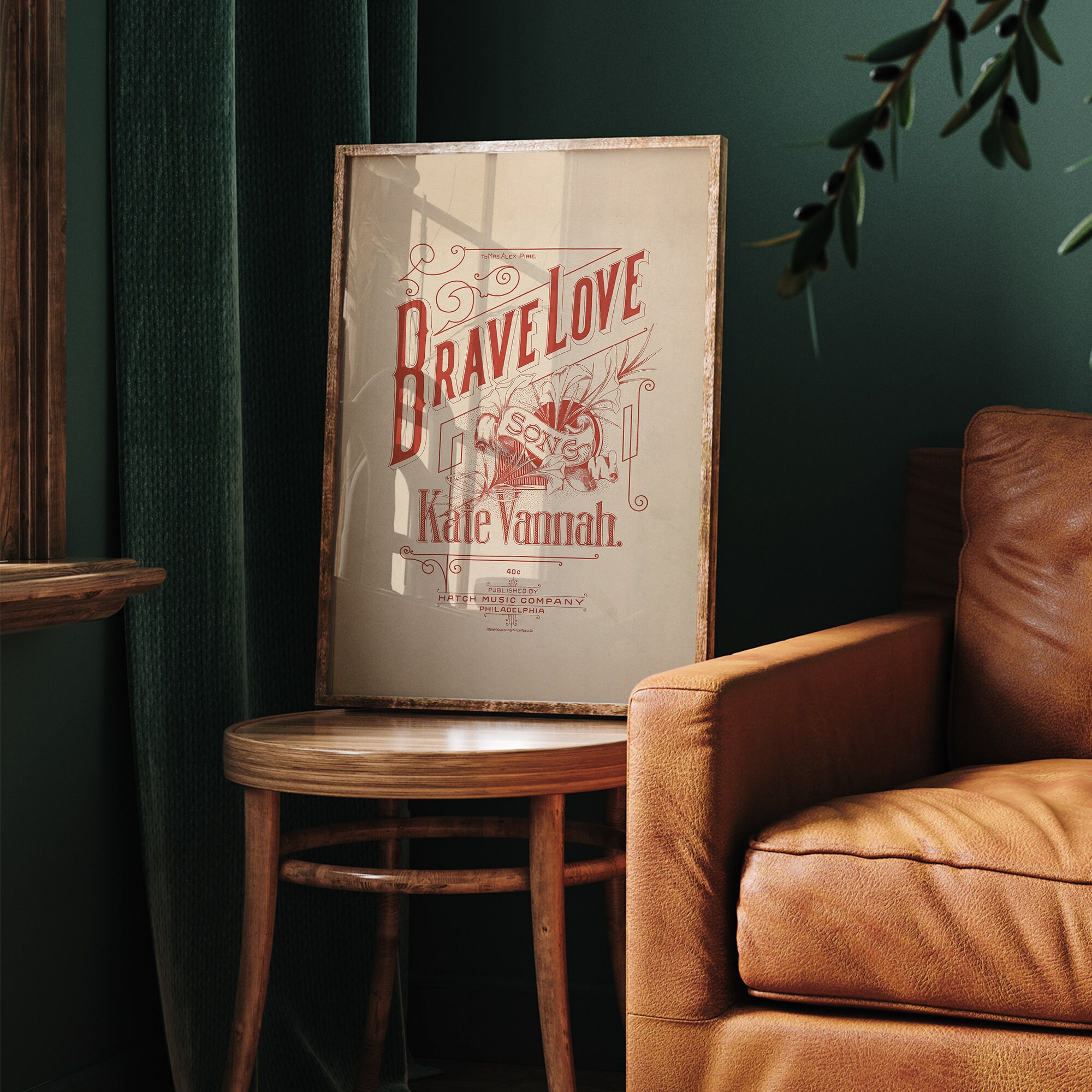 Valentine's Day Print, Vintage Red Music Poster, Music Valentine ...