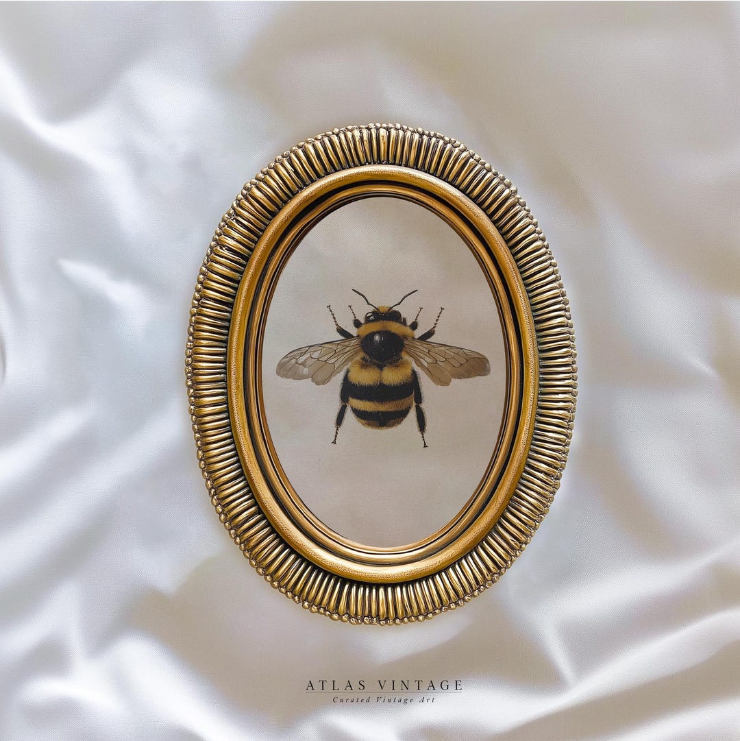 Vintage Bumblebee Illustration Print, Summer Botanical Printable Wall ...