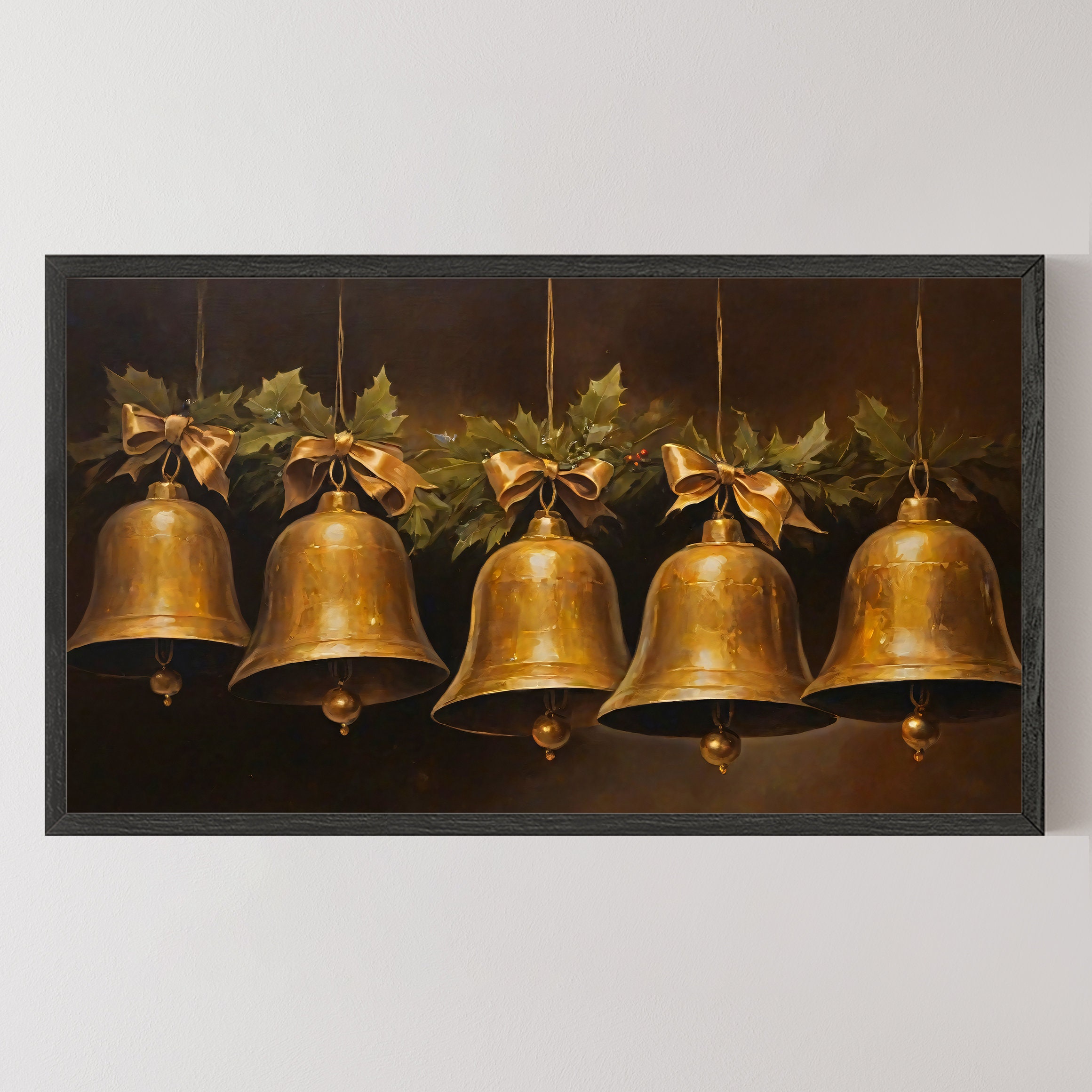 Antique Christmas Bells Frame Tv Art, Rustic Samsung Frame Tv Art ...