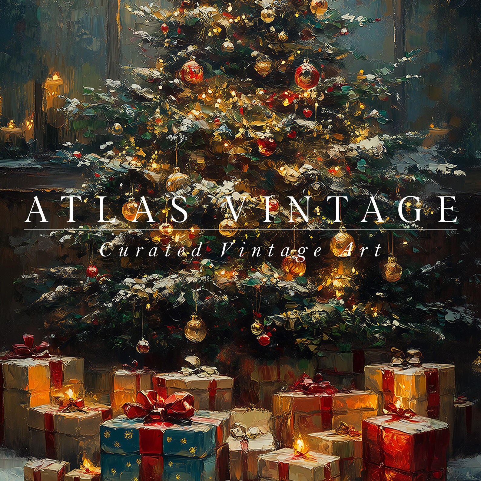 Vintage Christmas Tree Print, Cottagecore Holiday Decor (digital ...