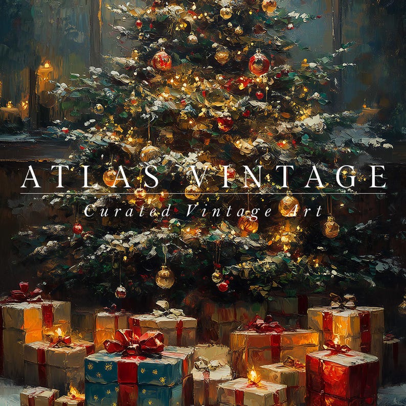 Vintage Christmas Tree Print, Cottagecore Holiday Decor (digital ...