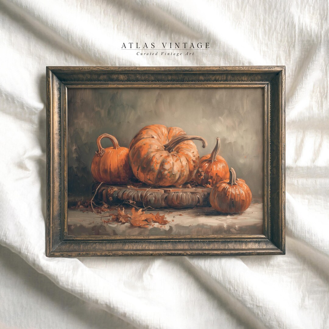Vintage Halloween Pumpkin Print | Rustic Fall Printable Wall Art ...