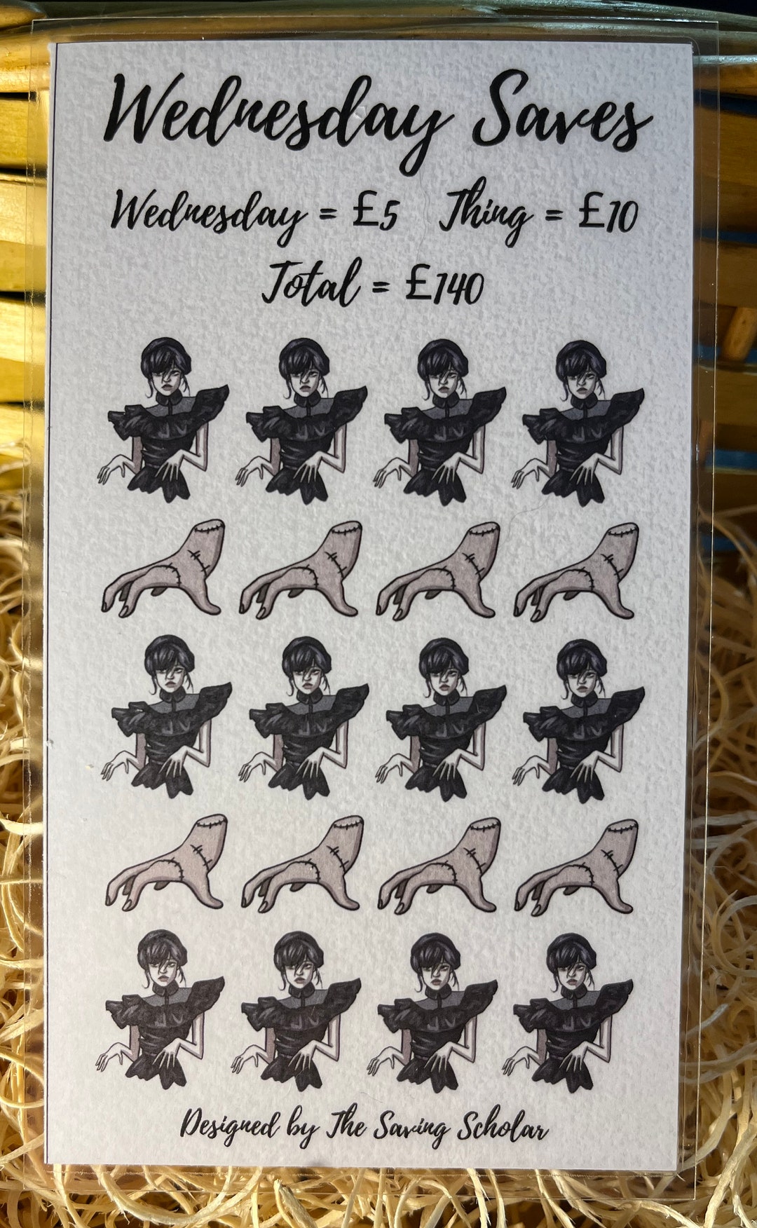 Wednesday Addams Savings Challenge Tracker for Cash Stuffers and ...