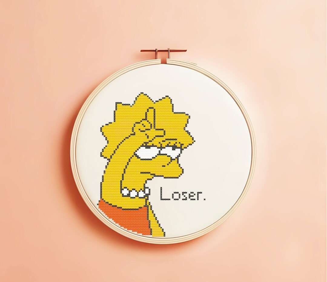 Lisa Simpson Cross Stitch Pattern Pdf, Loser Stitch Art, the Simpsons ...