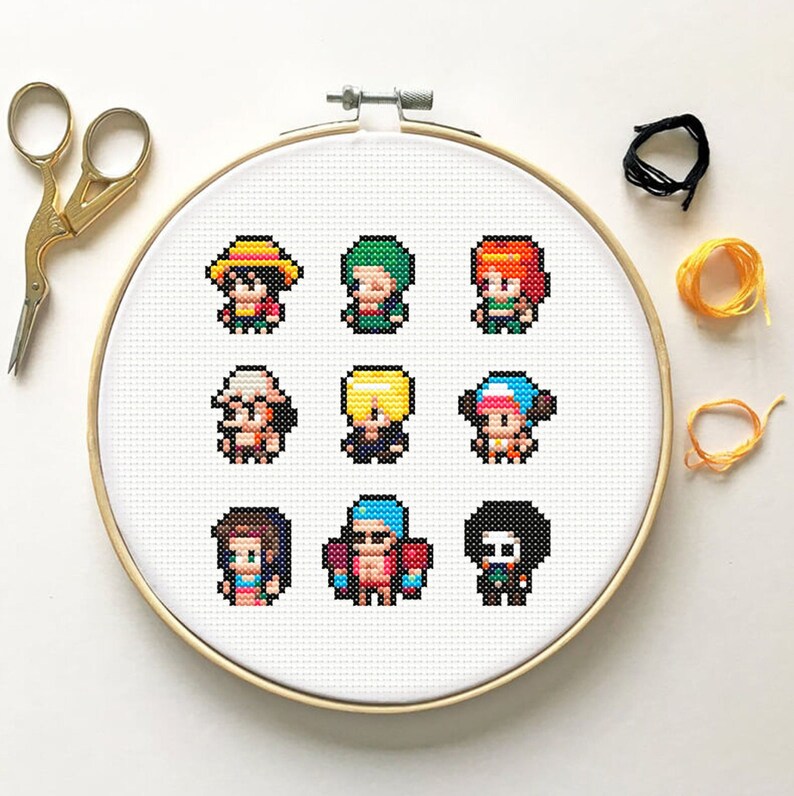 One Piece Cross Stitch Pattern Pdf, Anime Stitch Art, Luffy Cross ...