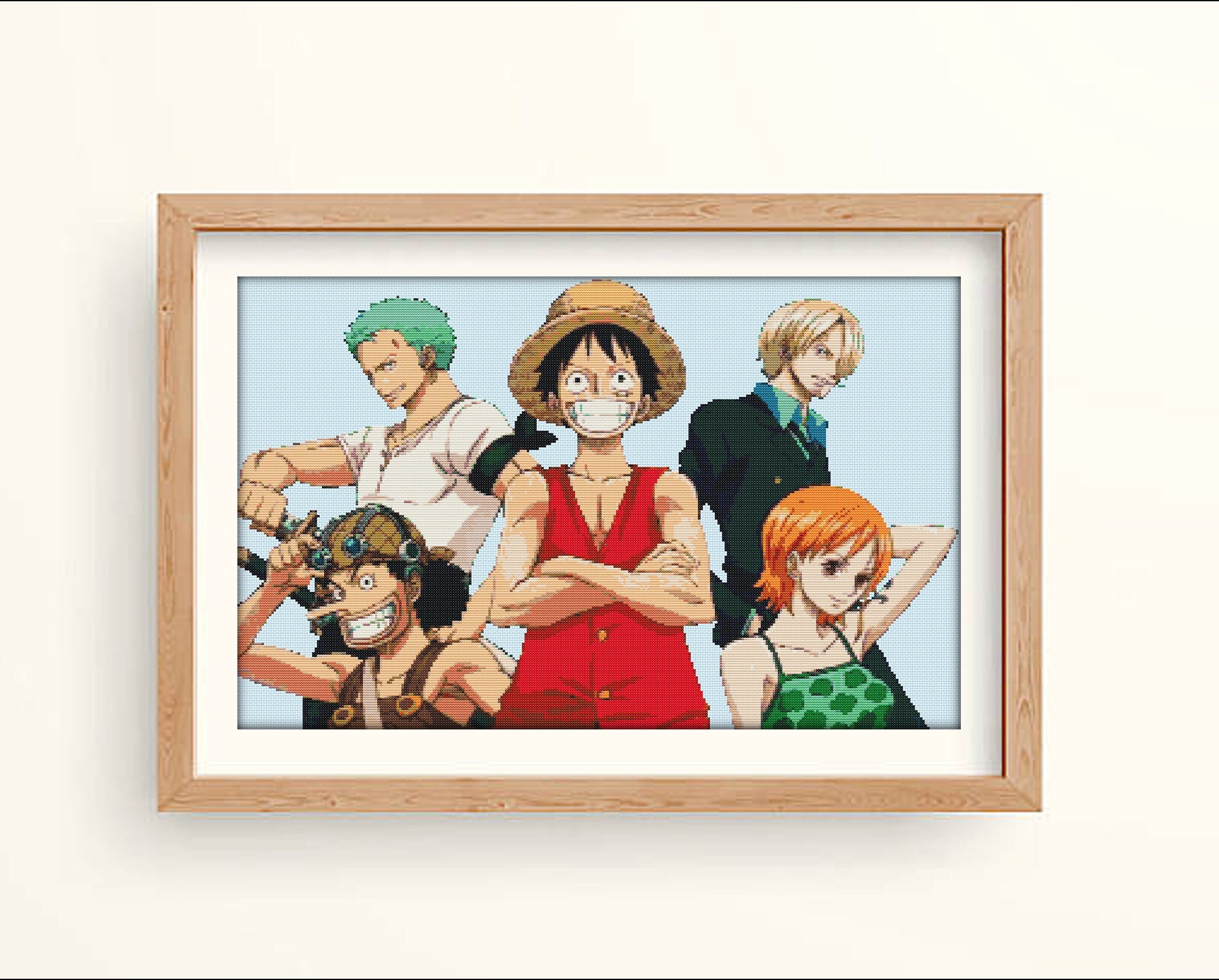 One Piece Cross Stitch Pattern Pdf, Anime Stitch Art, Luffy Cross ...