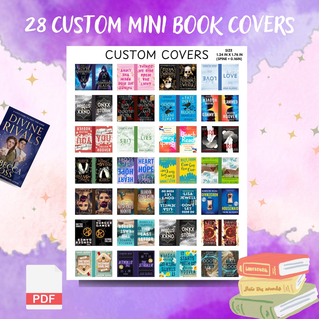 28 CUSTOM Mini Book Covers, Miniature Book Covers, Tiny Printable ...