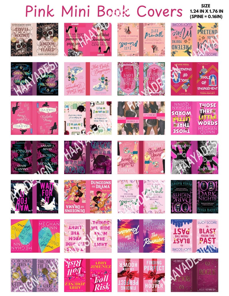74 Pink Mini Book Covers: Romance, Fantasy Dollhouse Books (PDF ...