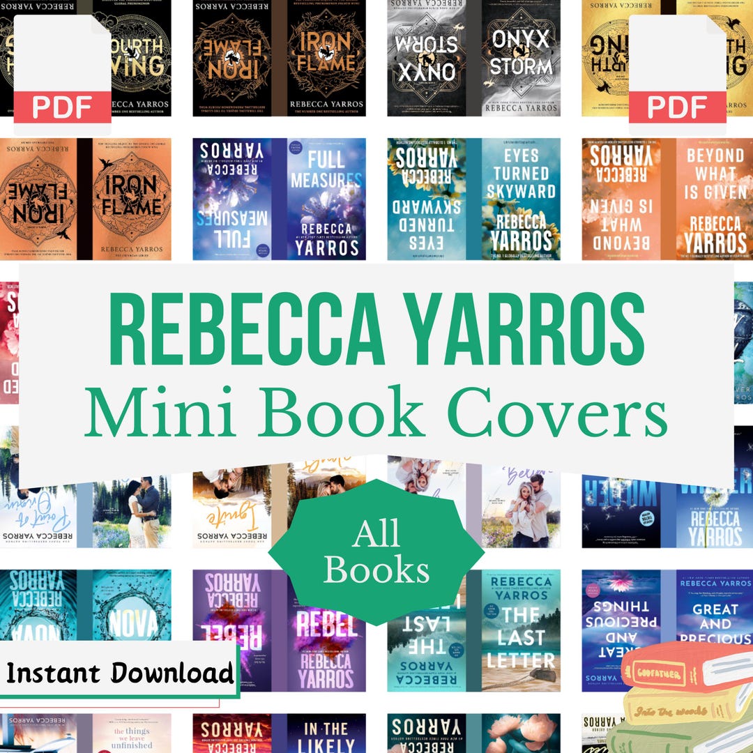 Rebecca Yarros Miniature Book Covers, DIY Anxiety Bookshelf, Printable ...