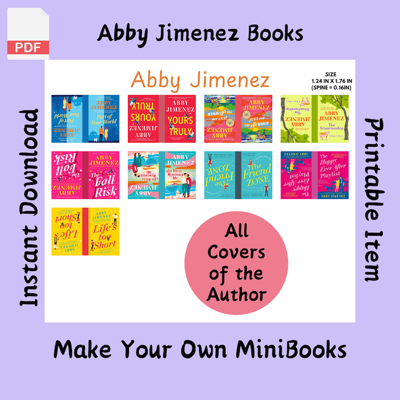 9 Abby Jimenez Mini Book Covers, Download Tiny Printable Book Covers ...
