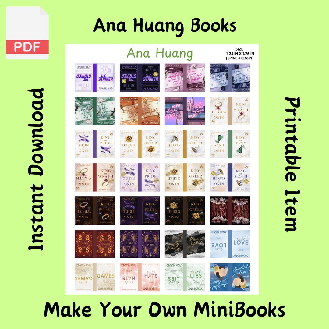 Ana Huang Mini Book Covers, Romantic Tiny Books, Fantasy Mini Cover ...