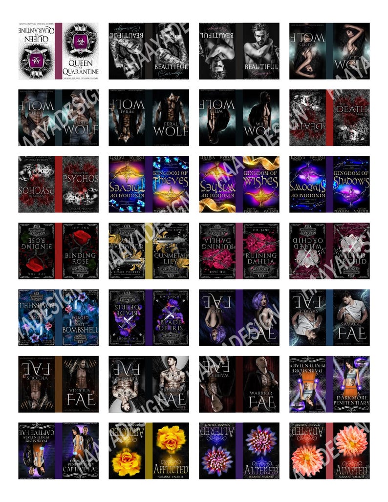 500 Mini Book Cover Bundle, Romance & Romantasy Printable PDF for ...