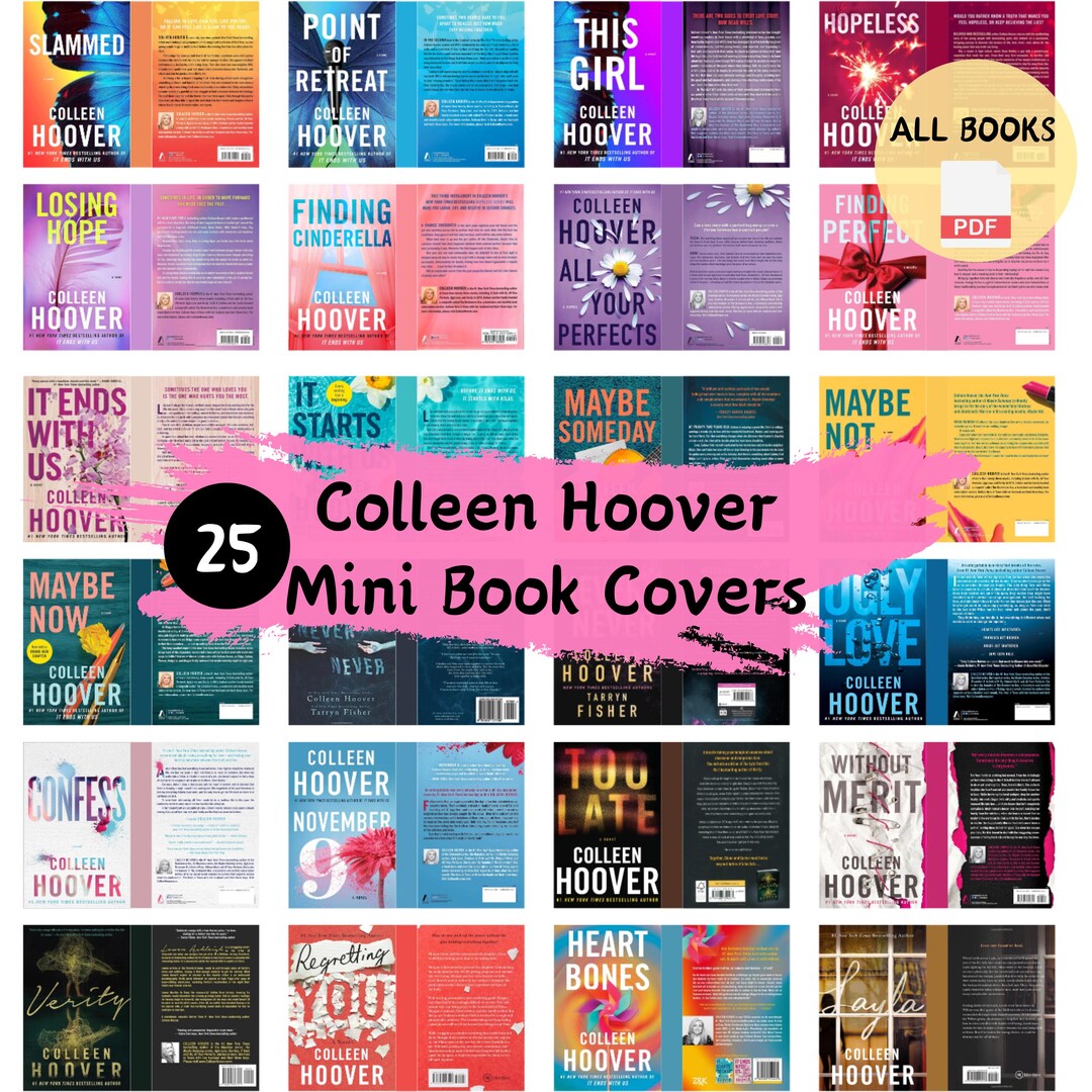 Colleen Hoover Mini Book Covers, Romantic Tiny Books, Fantasy Mini ...