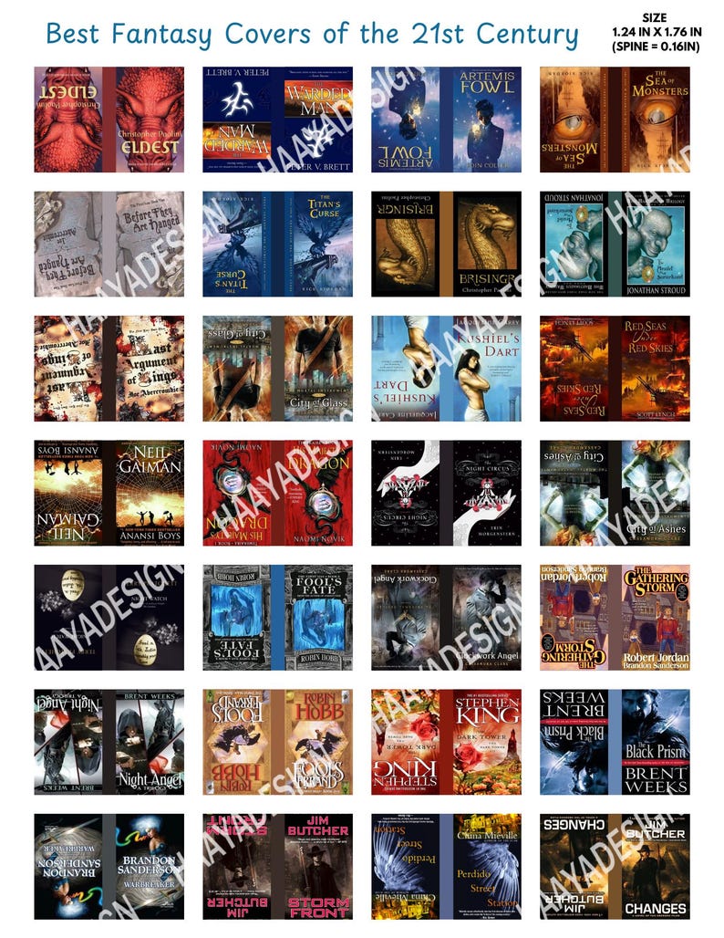 300 Mini Fantasy Book Covers: 21st Century Reads (PDF) - Etsy
