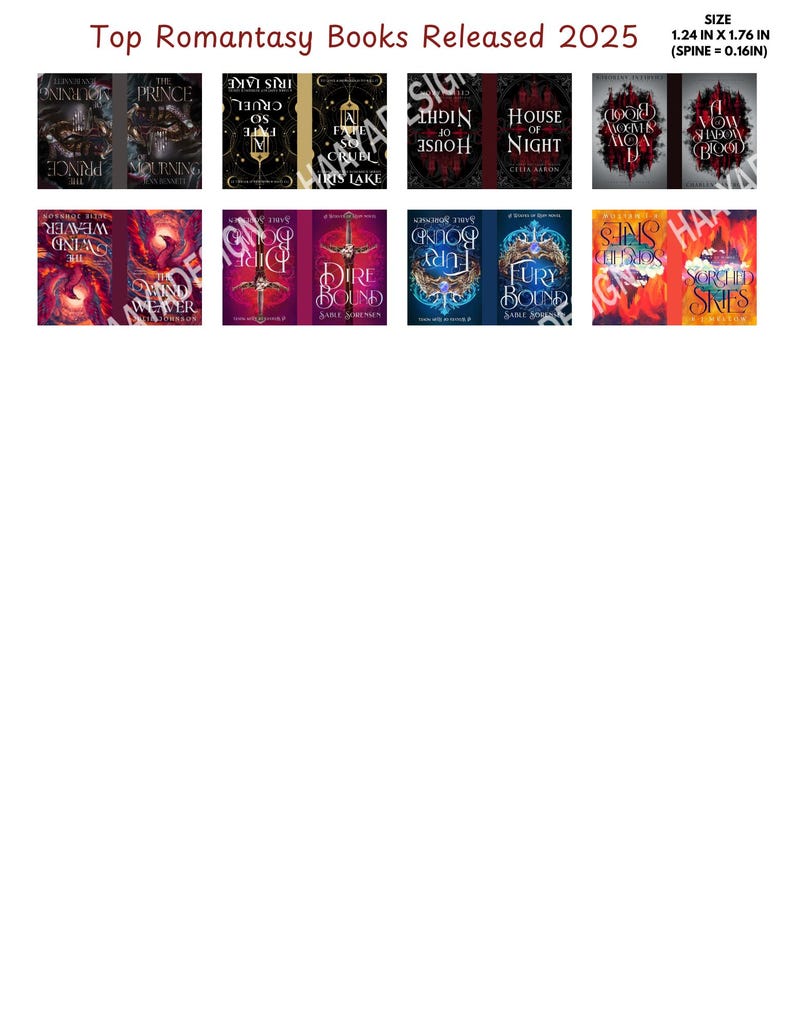 120 Romantasy Mini Book Covers, 2025 BEST Goodreads Releases, Miniature ...