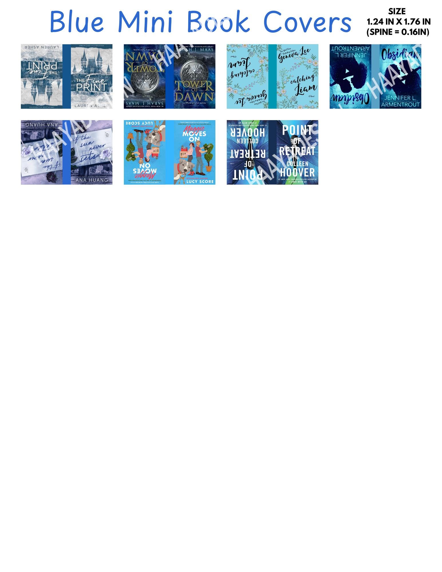 119 Blue Mini Book Covers: Romance, Fantasy, DIY Anxiety Bookshelf ...