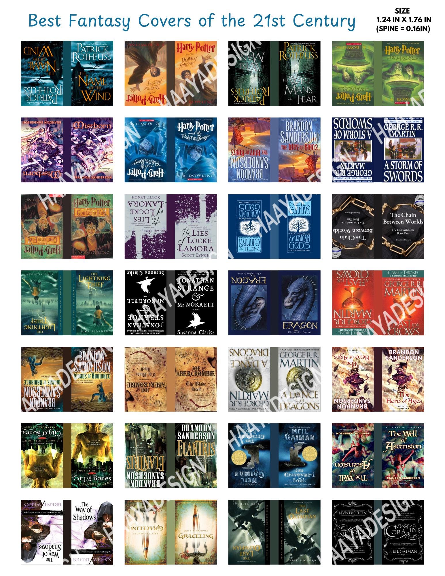 300 Mini Fantasy Book Covers: 21st Century Reads (PDF) - Etsy