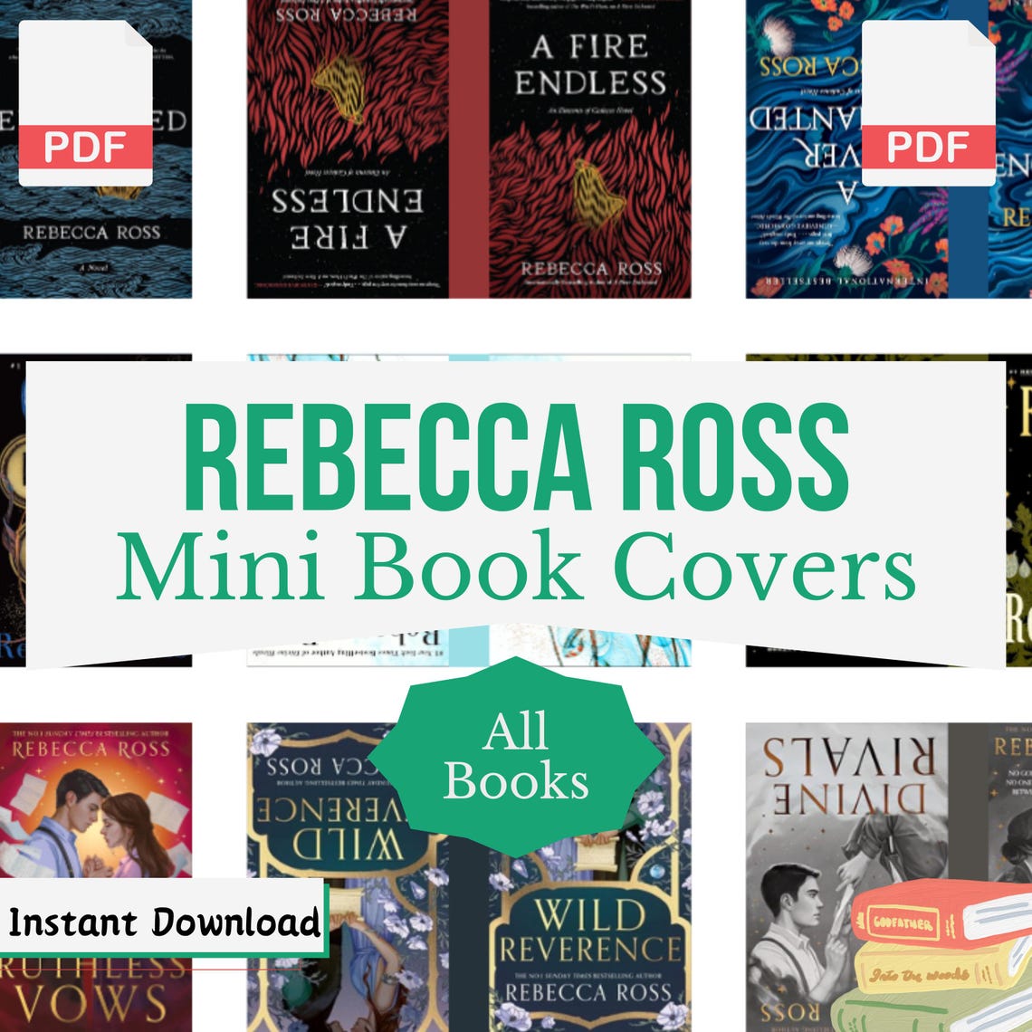 Rebecca Ross Miniature Book Covers: Dollhouse Printable PDF - Etsy