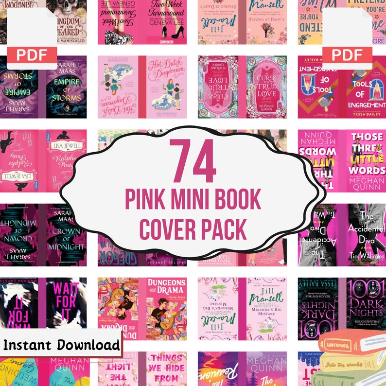 74 Pink Mini Book Covers: Romance, Fantasy Dollhouse Books (PDF ...