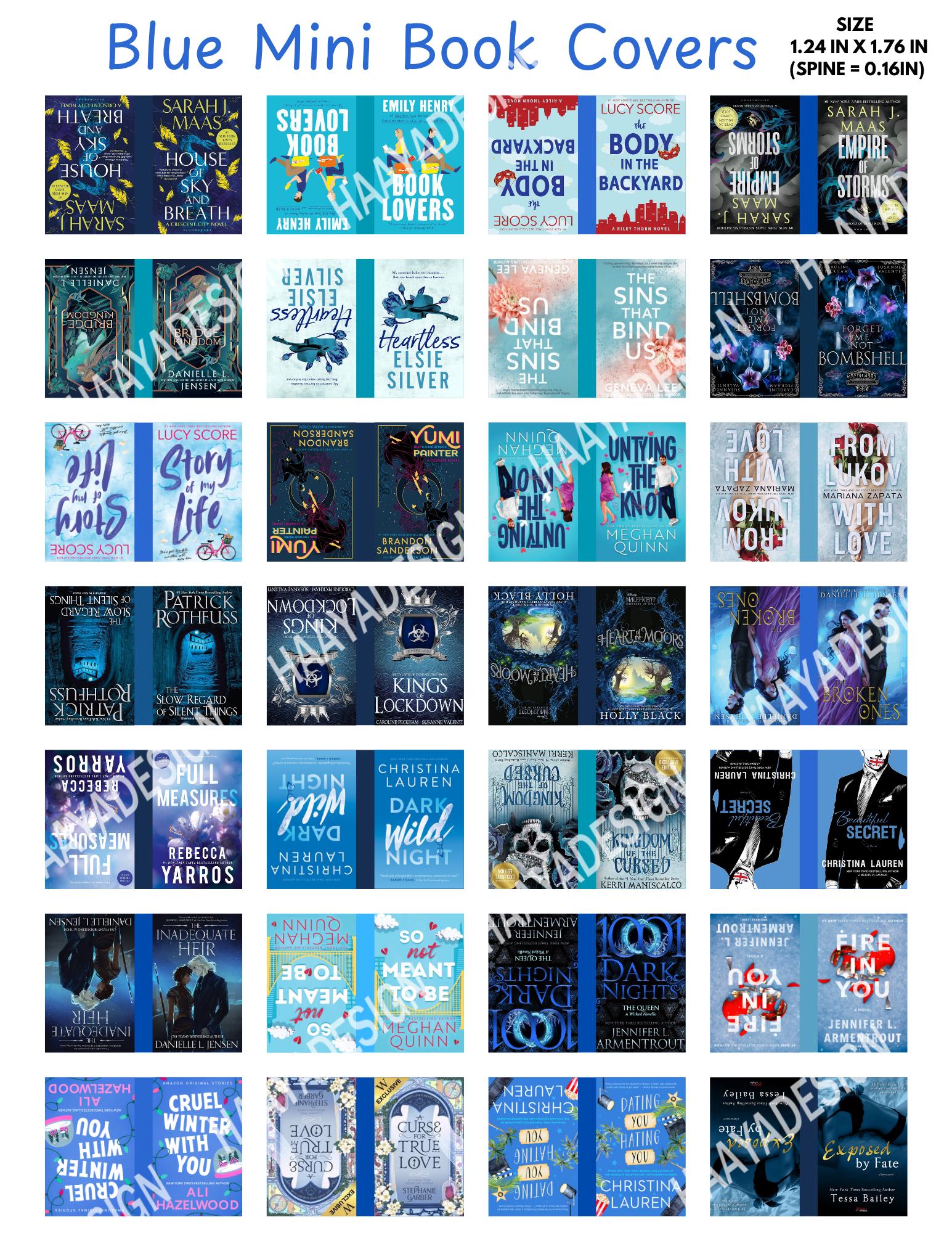 119 Blue Mini Book Covers: Romance, Fantasy, DIY Anxiety Bookshelf ...