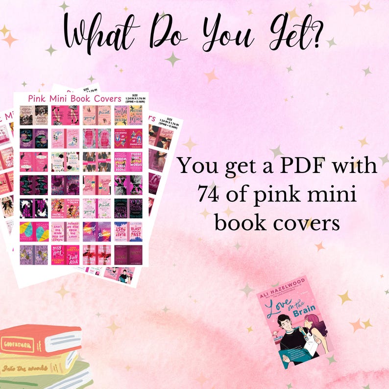 74 Pink Mini Book Covers: Romance, Fantasy Dollhouse Books (PDF ...