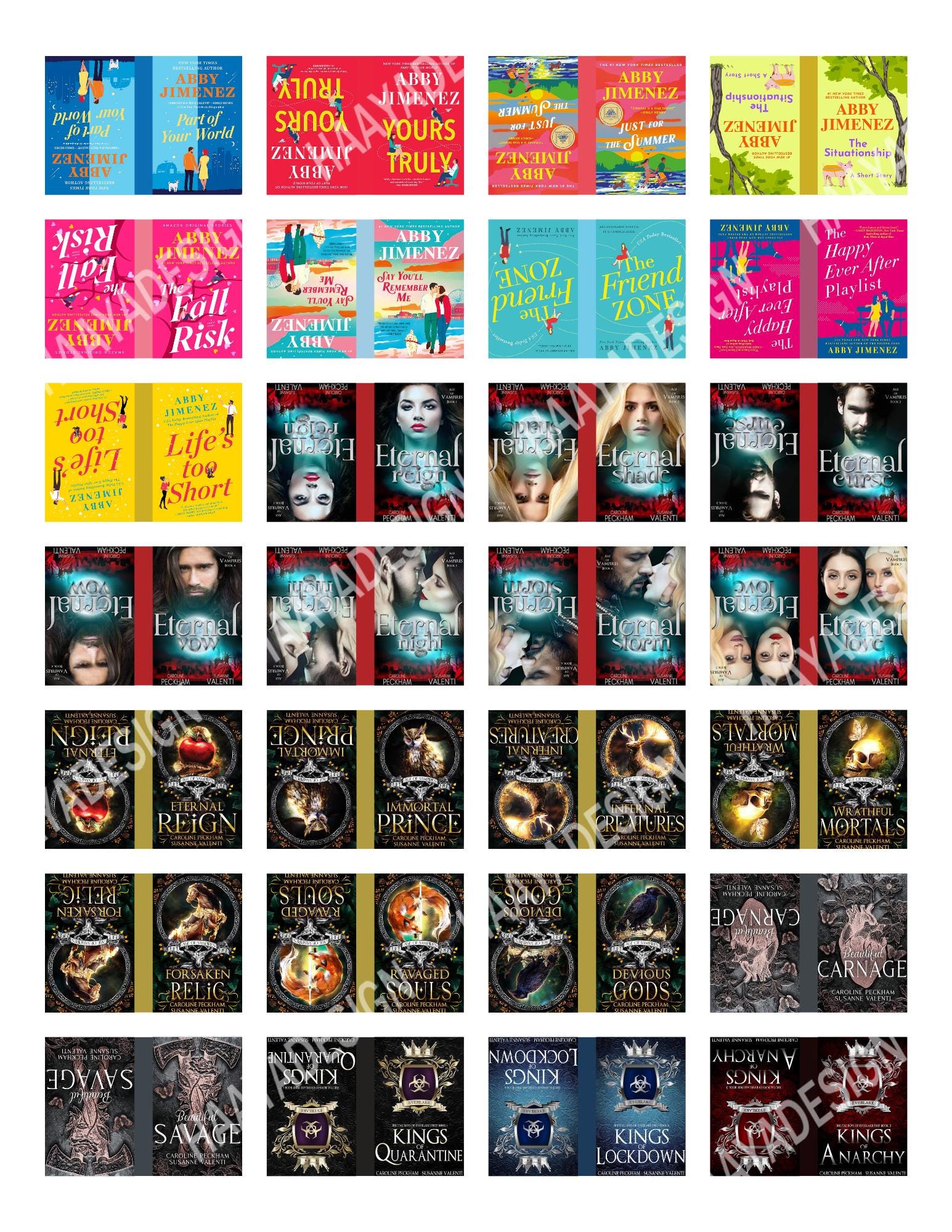 Mini Book Covers: Romance & Romantasy Printable PDF for Dollhouse ...