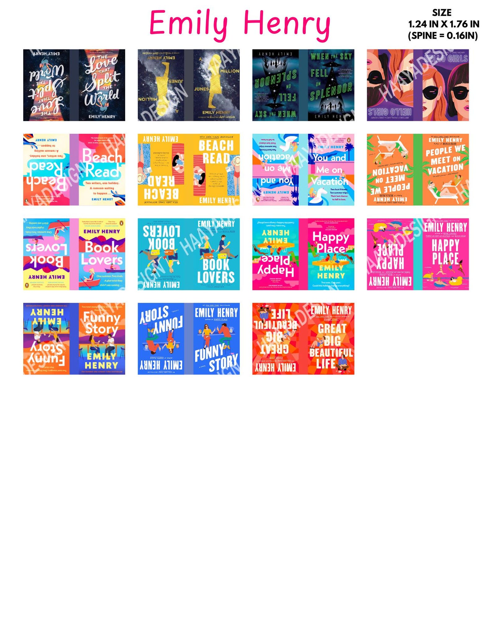 Emily Henry Miniature Book Covers: DIY Tiny Book Template (PDF Download ...