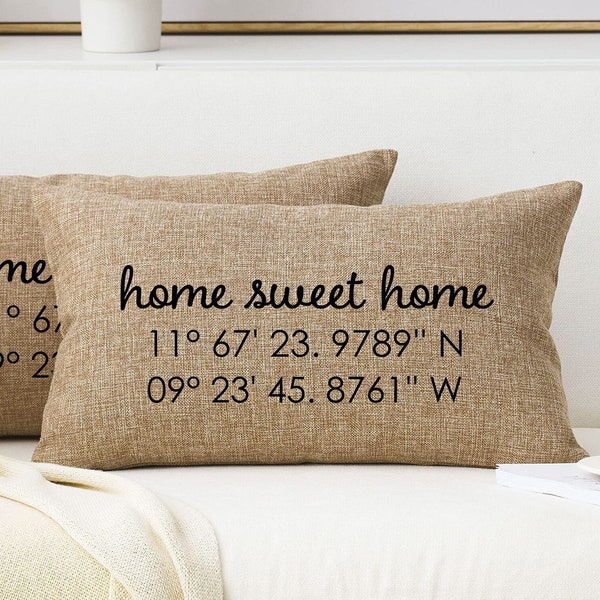 Latitude Longitude Pillow - Etsy