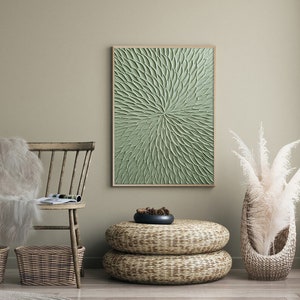 Original Minimalist Abstract Painting Acrylic Large Green Abstract Art ...