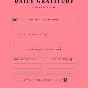 Printable Gratitude Journal, Daily Reflections, Mindfulness, Positive ...
