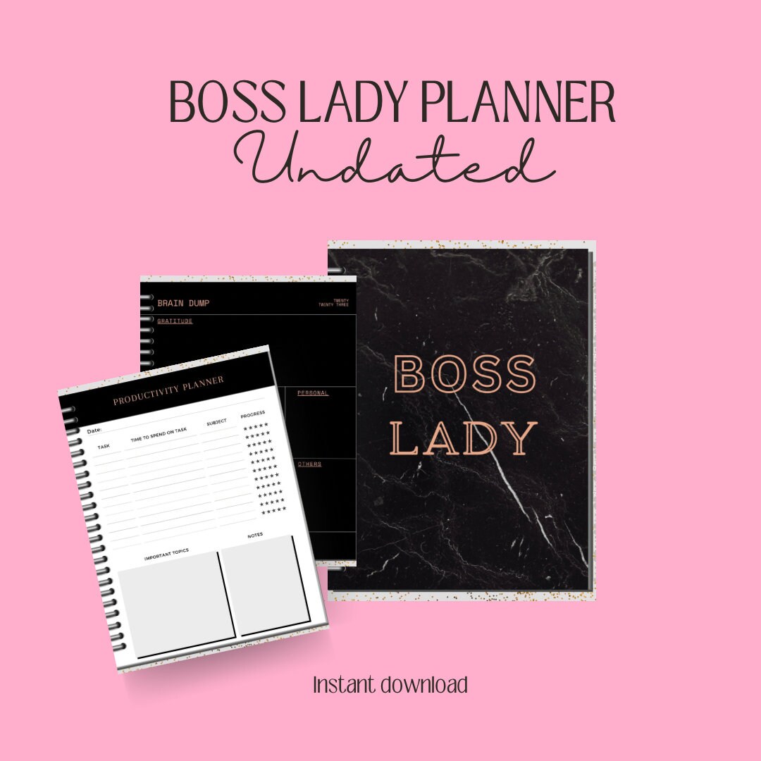 Hyperlinked Boss Lady Planner, Ultimate Planner, Pink Digital Undated ...