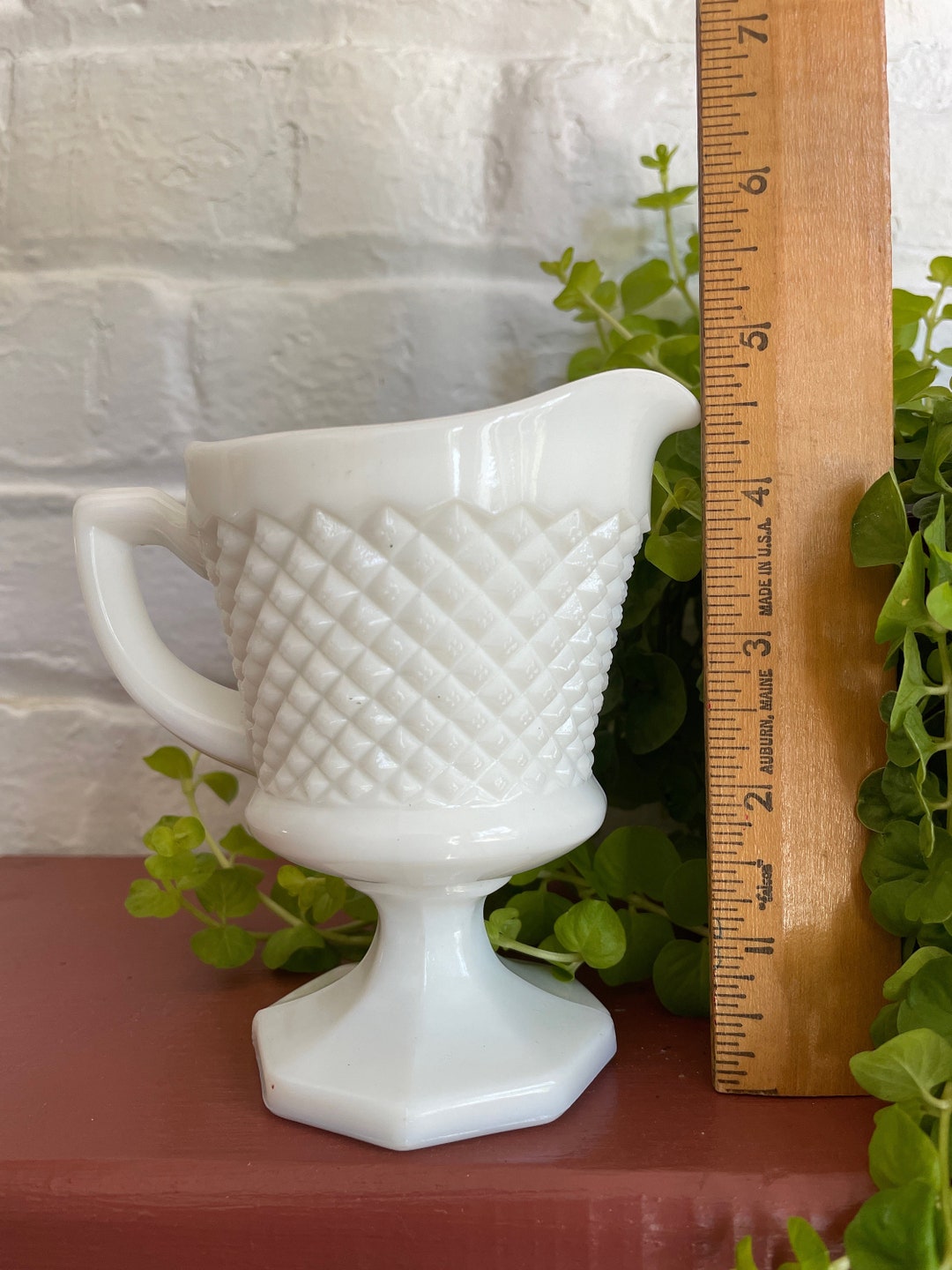 MCM Milk Glass Mini Pitcher / Cream Pourer - Etsy