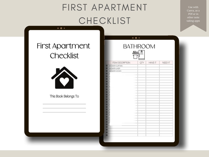 First Apartment Checklist | New Home Checklist | Apartment Essentials ...