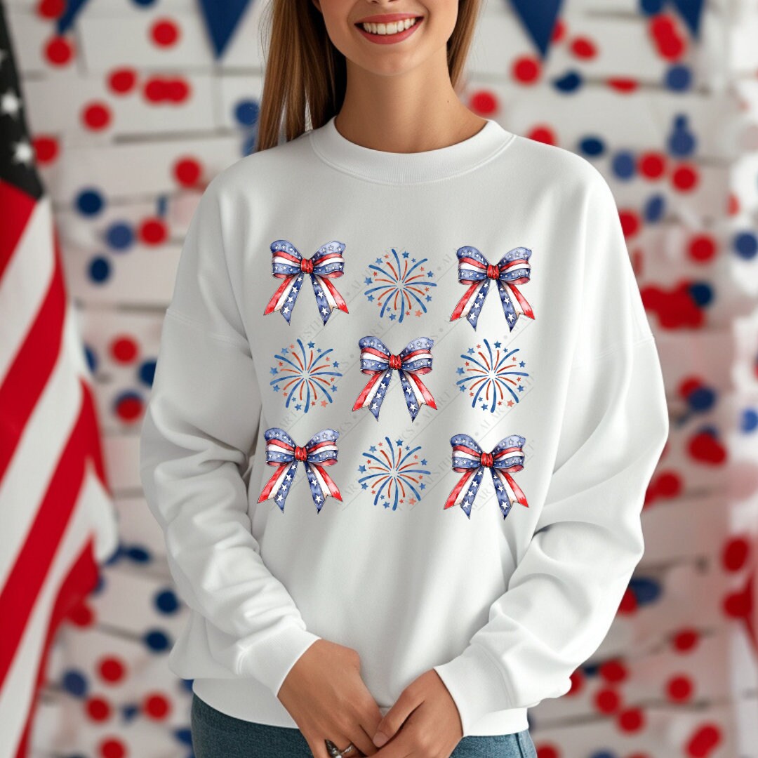 Coquette American Girl PNG, 4th of July American Fireworks Girly ...