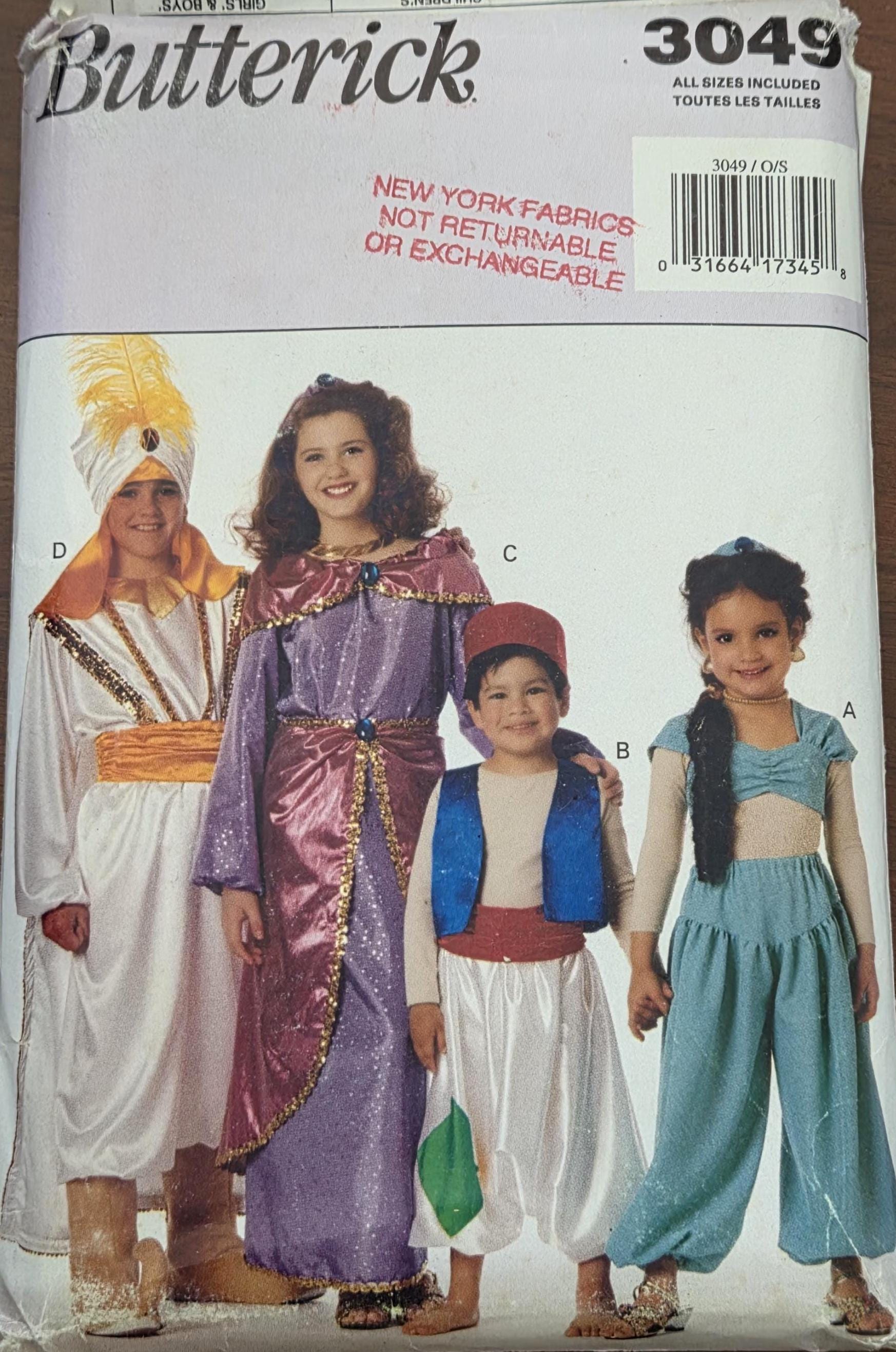 Butterick 3049 Kid's Aladdin Costume Sewing Pattern Factory Folded - Etsy