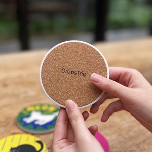 Set of 4 Colorful Cat Ceramic Coaster Set W. Protective Cork Backing ...