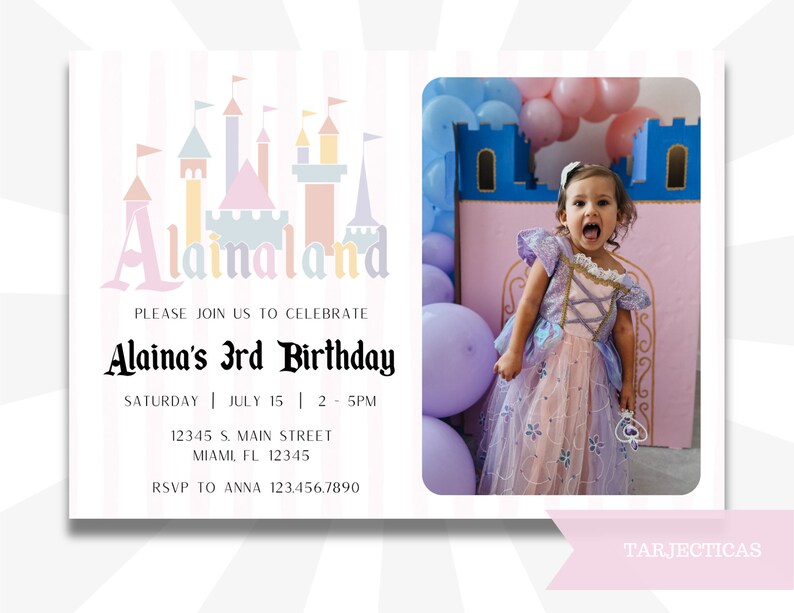 Retro Theme Park Birthday Sign Customizable Pastel Disneyland Party ...