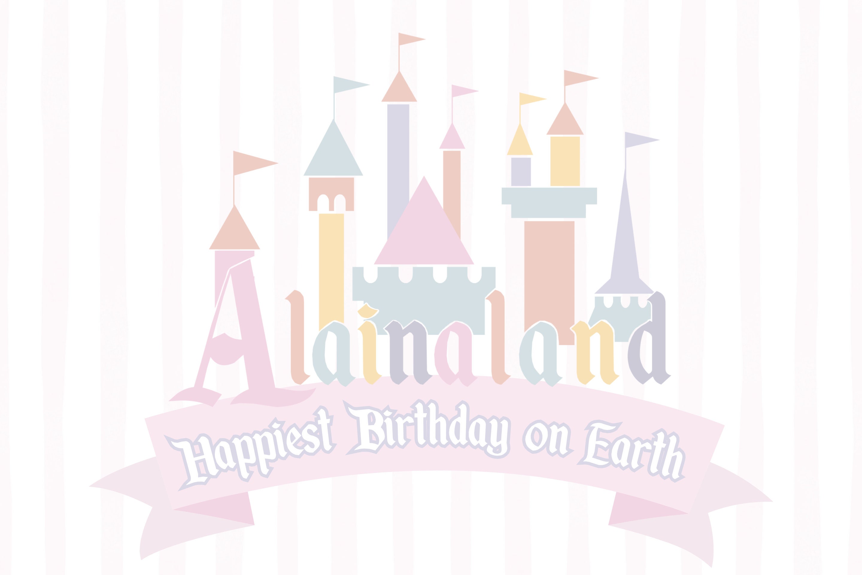 Retro Theme Park Birthday Sign Customizable Pastel Disneyland Party ...