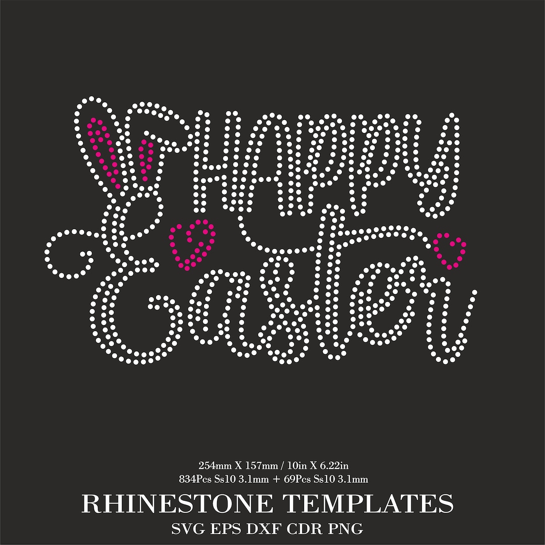 Easter Rhinestone Template Bunny ,easter Rhinestone,cartoon,cricut ...