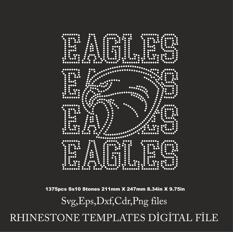 Eagles Rhinestone Template, Bird, Eagle for Cricut, Rhinestone Template ...